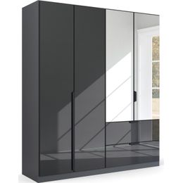 Drehtürenschrank Rauch "Modern by Quadra Spin" Schränke Gr. B/H/T: 181 cm x 210 cm x 54 cm, 4 St., grau (graumetallic, glas basalt)