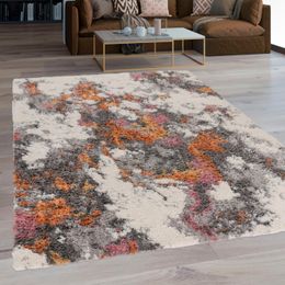 Hochflor-Teppich Paco Home "Vincenza 281" Teppiche Gr. B: 140 cm 1 St., 34 mm, L: 200 cm, bunt (mehrfarbig) samtweich und kuschelig, modernes Design, Used Look