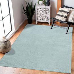 Teppich Carpet City "Friseé-Teppich FANCY900" Teppiche Gr. B: 200 cm 1 St., 12 mm, L: 290 cm, grün (mint, türkis) Kurzflor, Einfarbig, 3D-Optik, Streifen Look