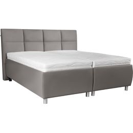 Stauraumbett Alina "Nadina Comfort", grau (steingrau gdu 9), B:218cm H:116cm L:217cm, Microfaser GDU (100% Polyester), Betten, inkl. Stauraum und Lattenrost, in diversen Ausführungen