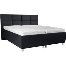 Stauraumbett Alina "Nadina Comfort", schwarz (schwarzblau gdu 10), B:218cm H:116cm L:217cm, Microfaser GDU (100% Polyester), Betten, inkl. Stauraum und Lattenrost, in diversen Ausführungen