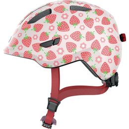 Kinderfahrradhelm Abus "SMILEY 3.0 LED" Helme Gr. S Kopfumfang: 45 cm - 50 cm, rosa (rose strawberry) Kinder