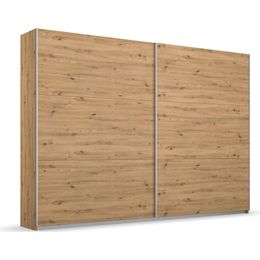 Schwebetürenschrank Rauch "Kleiderschrank Garderobe Schlafzimmerschrank TOPSELLER AURELIO" Schränke Gr. B/H/T: 261 cm x 210 cm x 59 cm, 2 St., braun (eiche artisan) in geradlinigem Design mit Dekor- oder Hochglanz-Front MADE IN GERMANY