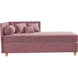 Schlafsofa Alina "Kona", rosa (altrosa gcp 8), B:201cm H:90,5cm T:91cm, Chenille GCP (100% Polyester), Sofas, Schlafsofa, 7-Zonen Taschenfederkernmatratze, Zierkissen-Set und Schlummerrollen