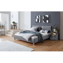 Polsterbett, grau, B:190cm H:98cm L:210cm, Bezug Bett: 100% Polyester;Bonnell-Federkernmatratze: 51% Polypropylen, 39% Polyester, 10% Baumwolle;Kaltschaummatratze: 100% Polyester, Bezug abnehm- und waschbar bis 60C, Westfalia Schlafkomfort, Betten, Polsterbett
