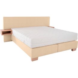 Boxspringbett Alina "Daria", beige (beige gdu 1), B:247cm L:213cm, Microfaser GDU (100% Polyester), Komplettbetten, Boxspringbett, integrierte Nachttische und Matratze, unterschiedliche Ausf&uuml;hrungen