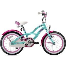 Kinderfahrrad Bikestar "Cruiser" Gr. 23, blau (mint), Fahrräder, Kinder, 23cm, 16 Zoll (40,64cm)