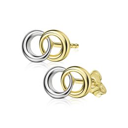 Paar Ohrstecker Firetti "Schmuck Geschenk Gold 333 Ohrschmuck Kreise" Ohrringe Gr. Gelbgold 333, goldfarben (gelbgoldfarben, weißgoldfarben) Damen Made in Germany