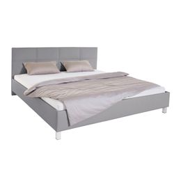 Polsterbett, grau, B:210cm H:98cm L:210cm, Bezug Bett: 100% Polyurethan;Bonnell-Federkernmatratze: 51% Polypropylen, 39% Polyester, 10% Baumwolle;Kaltschaummatratze: 100% Polyester, Bezug abnehm- und waschbar bis 60C, Westfalia Schlafkomfort, Betten, Polsterbett