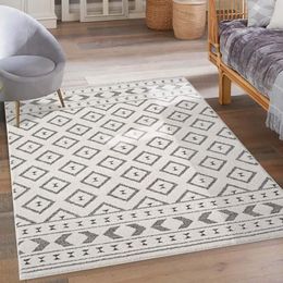 Teppich Carpet City "LOUNGE 9999" Teppiche Gr. B: 140cm, 15mm, L: 200cm, grau Kurzflor-Teppich Modern, Hoch-Tief-Struktur, Wohnzimmer, Schlafzimmer