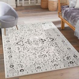 Teppich Carpet City "LOUNGE 0638" Teppiche Gr. B: 140cm, 15mm, L: 200cm, grau Kurzflor-Teppich Modern, Hoch-Tief-Struktur, Wohnzimmer, Schlafzimmer