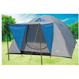 Kuppelzelt EXPLORER "Iglu Zelt 3 Personen Campingzelt wasserdicht winddicht Ventilation" Zelte Gr. B/H/L: 210 cm x 130 cm x 205 cm, grau (grau, blau)