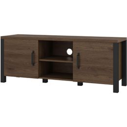 Lowboard Home Affaire "Olin WM" Sideboards Gr. B/H/T: 147 cm x 57 cm x 43 cm, braun (okapinussbaumfarben, schwarz matt)