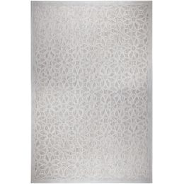 Teppich FLAIR RUGS "Salerno", silber (silberfarben), B:160cm H:4mm L:230cm, Kunstfaser, Teppiche, Argento Geometrischer Innen- und Außenteppich