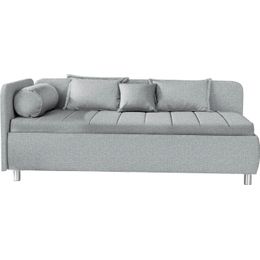 Schlafsofa Alina "Kiana", grau (grauwei&szlig; tmd 9), B:207cm H:80cm T:102,5cm, Struktur TMD (100% Polyester), Sofas, Schlafsofa, mit Bettkasten und Zierkissen, Liegefl&auml;che 90/200 cm oder 100/200 cm