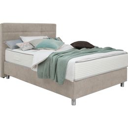 Boxspringbett Alina "Jonna", grau (seidengrau tbs 2), B:98cm L:209cm, Chenille TBS (100% Polyester), Komplettbetten, Boxspringbett, inklusive Matratze, in verschiedenen Gr&ouml;&szlig;en und H&auml;rtegraden