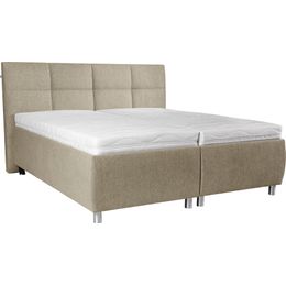 Stauraumbett Alina "Nadina Comfort", beige (beige tcm 12), B:218cm H:116cm L:217cm, Microfaser GDU (100% Polyester), Betten, inkl. Stauraum und Lattenrost, in diversen Ausführungen