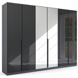 Drehtürenschrank Rauch "Modern by Quadra Spin" Schränke Gr. B/H/T: 271cm x 210cm x 54cm, 6 St., grau (graumetallic/glas basalt)