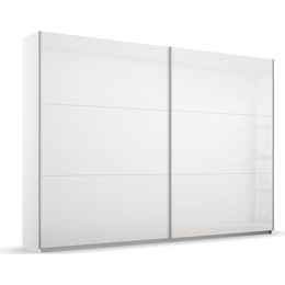 Schwebetürenschrank Rauch "Kleiderschrank Garderobe Schlafzimmerschrank TOPSELLER AURELIO" Schränke Gr. B/H/T: 261 cm x 210 cm x 59 cm, 2 St., weiß (alpinweiß hochglanz) in geradlinigem Design mit Dekor- oder Hochglanz-Front MADE IN GERMANY