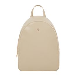 Rucksack Tommy Hilfiger "Women TH MONOTYPE BACKPACK Backpack" Gr. B/H/T: 24,5 cm x 31,5 cm x 11,5 cm, beige Rucksäcke Damen Rucksack