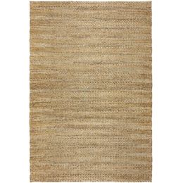 Teppich FLAIR RUGS "Drew Stripe", beige (natur), B:120cm H:3mm L:170cm, Baumwolle, Jute, Teppiche, Drew Braid Jute-Streifenteppich