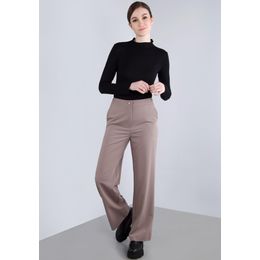 Stoffhose Imperial Gr. L (40), N-Gr, beige (almond), Damen, Web, Obermaterial: 72% Polyester, 23% Viskose, 5% Elasthan, Hosen, lässig weite Hose mit Gummibund im Rücken