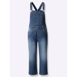 Jeanslatzhose Casual Looks Gr. 19, Kurzgrößen, blau (blue-stone-washed) Damen Jeans