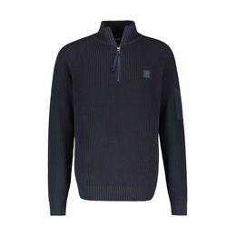 Troyer Lerros "Lerros Stricktroyer für Herren, grob gerippt" Gr. L, blau (classic navy), Herren, 100% Baumwolle, Pullover