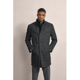 Kurzmantel Bugatti, Herren, Gr. 52, schwarz, 56% Polyester, 33% Wolle, 11% Baumwolle, unifarben, Casual, normal, normaler Saum, Mäntel, mit Stretchfunktion