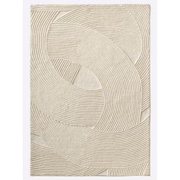 Teppich HEINE HOME Gr. 1, beige (ecru), B:60cm H:13mm L:90cm, Wolle, Schurwolle, Teppiche