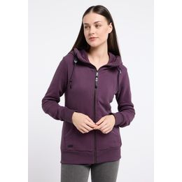 Kapuzensweatjacke Ragwear "NESKIA ZIP" Gr. M (38), lila (plum) Damen Sweatjacken