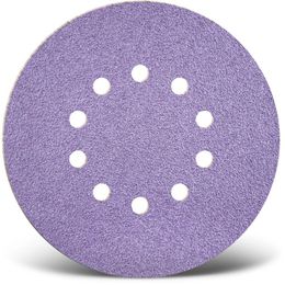 Purple hd Klett-Schleifscheiben, 225 mm, 10-Loch, f. Trockenbauschleifer, Keramik-Mix (25 Stk.) K100 - Menzer