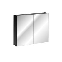 Badezimmer Spiegelschrank 80cm AKAN Schwarz matt inkl. LED