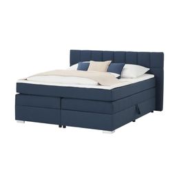 Höffner Boxspringbett mit Bettkasten Kex ¦ türkis/petrol ¦ Maße (cm): B: 180 H: 111