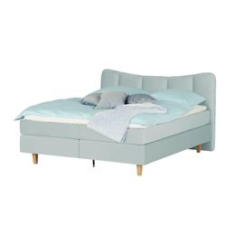 SKAGEN BEDS Boxspringbett Dalur ¦ blau ¦ Maße (cm): B: 180 H: 110