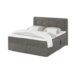 Jette Home Motor-Boxspringbett Jette Patch ¦ grau ¦ Maße (cm): B: 202 H: 127