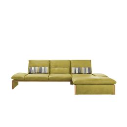 Koinor Leder-Ecksofa mit Massivholzrahmen aus Wildeiche Humfrey ¦ grün ¦ Maße (cm): B: 314 H: 93 T: 159