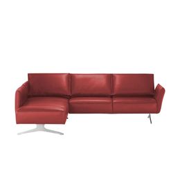 Koinor Ecksofa Leder Vineto ¦ rot ¦ Maße (cm): B: 272 H: 83 T: 207