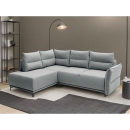 Lisa Design - Arya - ecksofa mit schlaffunktion - mit bettkasten - 5 sitzplätze - zeitgenössischer stil - links - hellgrau