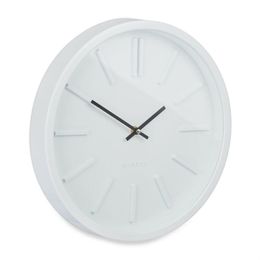 Wanduhr, ohne Sekundenzeiger, modern, analog, Uhr für Küche, Wohnzimmer, Arbeitszimmer, rund, ø 35 cm, weiß - Relaxdays