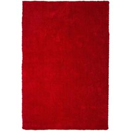 Beliani - Teppich Rot Polyester 160 x 230 cm Rechteckig Hochflor Modern Maschinengetuftet Fußbodenheizung Geeignet Wohnzimmer Schlafzimmer Flur