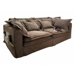 Massivmöbel24 Hussensofa 3-Sitzer 236x138x76 braun kingston - braun