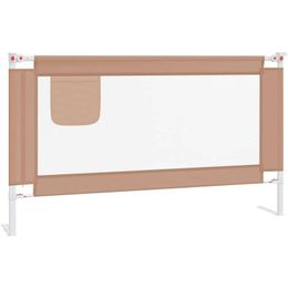 Kleinkind-Bettschutzgitter Taupe 140x25 cm Stoff vidaXL