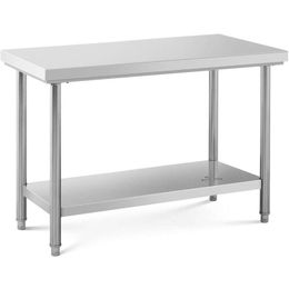 ROYAL CATERING Edelstahl Arbeitstisch Edelstahltisch Zerlegetisch Gastro 120 x 60 cm 137 kg