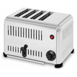 Vertes - Gastro Toaster 4 Scheiben Elektrisch 2300W aus Edelstahl (Timer mit Klingel, Krümelschublade, Getrennte Schachtheizung, 4 Anti Rutsch