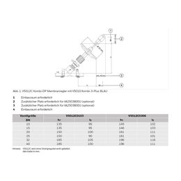 RESIDEO Membranregler V5012C für den Rücklauf 0,1 - 0,3 bar V5012C0103