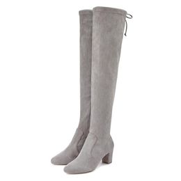 Lascana Overkneestiefel 'Slouchy Boots' grau Gr. 39 für Damen