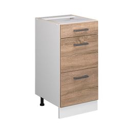 Küchenunterschrank R-Line, Sonoma, 40 cm mit Schubladen, ohne Arbeitsplatte VICCO