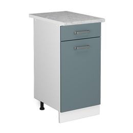 Unterschrank R-Line, Blau-Grau, 40 cm mit Schublade, mit Arbeitsplatte VICCO