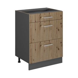 Küchenunterschrank R-Line, Artisan-Eiche, 60 cm mit Schubladen, ohne Arbeitsplatte VICCO